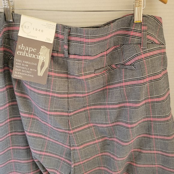 Cato | Pants & Jumpsuits | New Curvy Est 946 Plaid Trouser Pants Gray ...